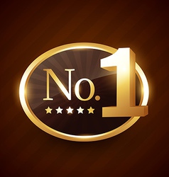 Golden crown badge design with stars Royalty Free Vector