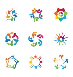 Community people organization logo icon template Vector Image