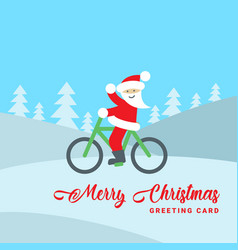 Santa claus riding a bike Royalty Free Vector Image
