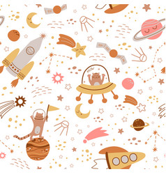Seamless childish pattern with ute hand drawn Vector Image