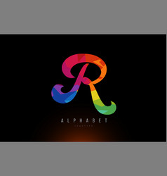 Rainbow color colored colorful alphabet letter Vector Image