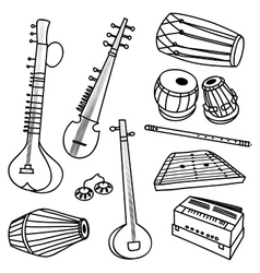 Ethnic traditional musical instruments Royalty Free Vector