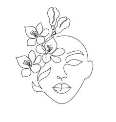 Minimal woman face Royalty Free Vector Image - VectorStock