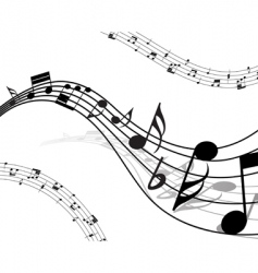 Music notes on scale Royalty Free Vector Image