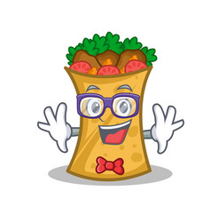 Chef with food kebab wrap character cartoon Vector Image