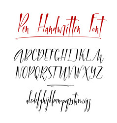 Ballpen lettering alphabet Royalty Free Vector Image