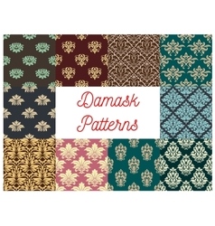 Rococo pattern textures set damask Royalty Free Vector Image