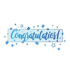 Congratulations typography handwritten lettering Vector Image