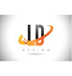 D golden letter logo design with circle swoosh Vector Image