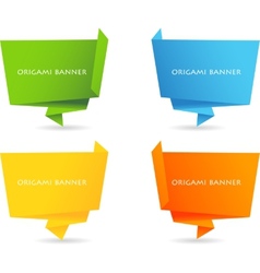 Green origami speech bubble Royalty Free Vector Image