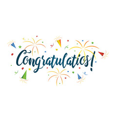 Congratulations typography handwritten lettering Vector Image