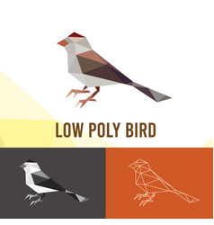 Bird animals low poly logo icon symbol set Vector Image