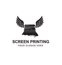 Squeegee screen printing logo icon Royalty Free Vector Image