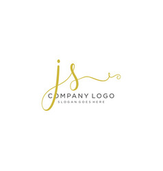 Js initial handwriting logo with circle template Vector Image