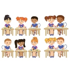 Cartoon children are learning Royalty Free Vector Image
