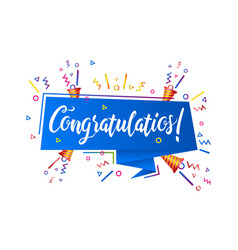 Congratulations typography handwritten lettering Vector Image