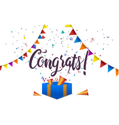 Congratulations typography handwritten lettering Vector Image