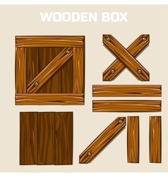 Wooden box game element Royalty Free Vector Image