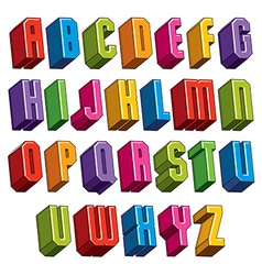 3d font bold colorful alphabet Royalty Free Vector Image