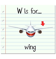 Flashcard letter w is for world Royalty Free Vector Image