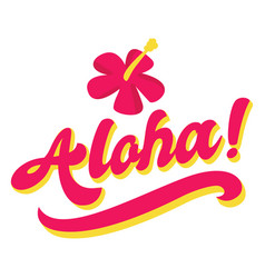 Aloha lettering design hawaiian Royalty Free Vector Image