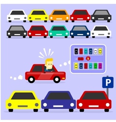 Isometric parking elements Royalty Free Vector Image