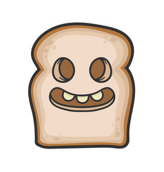Bread slice cartoon Royalty Free Vector Image - VectorStock