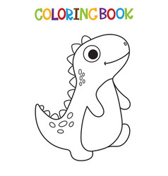 Cute dino coloring book Royalty Free Vector Image