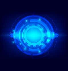Blue tech circle and technology background Vector Image