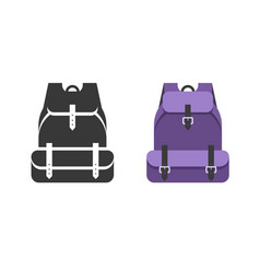 Brown backpack front view travel bag Royalty Free Vector