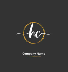 H c hc initial handwriting and signature logo Vector Image