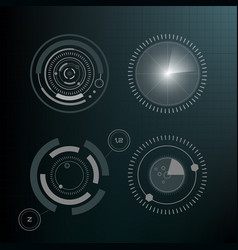 Circular digital hud visualisation data elements Vector Image
