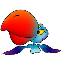 Cartoon blue budgie parakeet on white background Vector Image