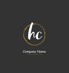 H c hc initial handwriting and signature logo Vector Image