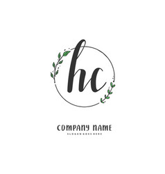 H c hc initial handwriting and signature logo Vector Image