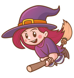 Witch emoticon with cauldron Royalty Free Vector Image