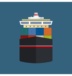Front view of a cargo ship Royalty Free Vector Image