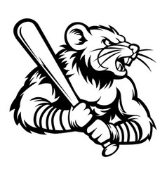 Angry tyrannosaurus baseball team logo Royalty Free Vector