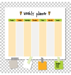 Colorful daily planner template cartoon organizer Vector Image