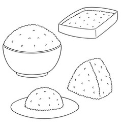 Set of curry rice Royalty Free Vector Image - VectorStock