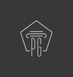 Letter pg wedding monogram logo design Royalty Free Vector