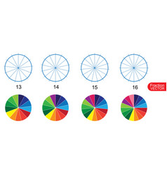 Fraction pie divided into slices fractions Vector Image