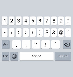 Smartphone keyboard alphabet buttons Royalty Free Vector