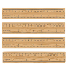 Ruler wooden isolated on white background Vector Image