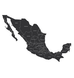States mexico map Royalty Free Vector Image - VectorStock