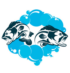 A blue fish cartoon Royalty Free Vector Image - VectorStock