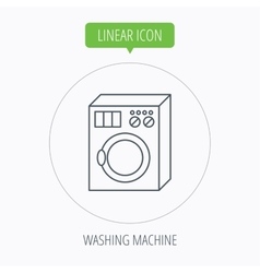 Washing machine outline icon Royalty Free Vector Image