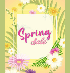 Border template with colorful flowers Royalty Free Vector