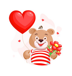 Teddy bear with heart Royalty Free Vector Image