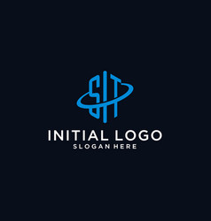 Letter st wedding monogram logo design Royalty Free Vector